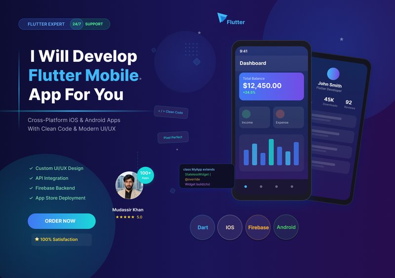 I will build flutter and flutterflow app for android and ios cross ...