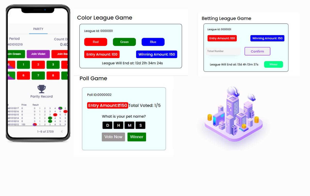 I will do interactive game development color prediction polls and ...